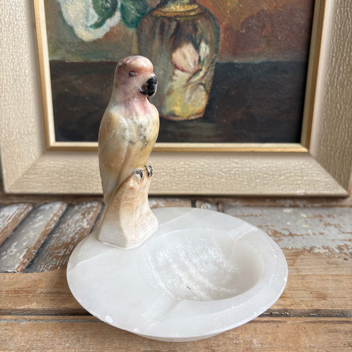 Vintage Italian Alabaster Parrot Dish c1950 – Blackbird Vintage Finds